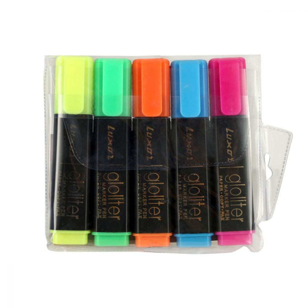 Buy Online Luxor Gloliter Marker Pen Highlighter Multicolor Pack Of 5 Buy Online Luxor Gloliter Marker Pen Highlighter Multicolor Pack Of 5